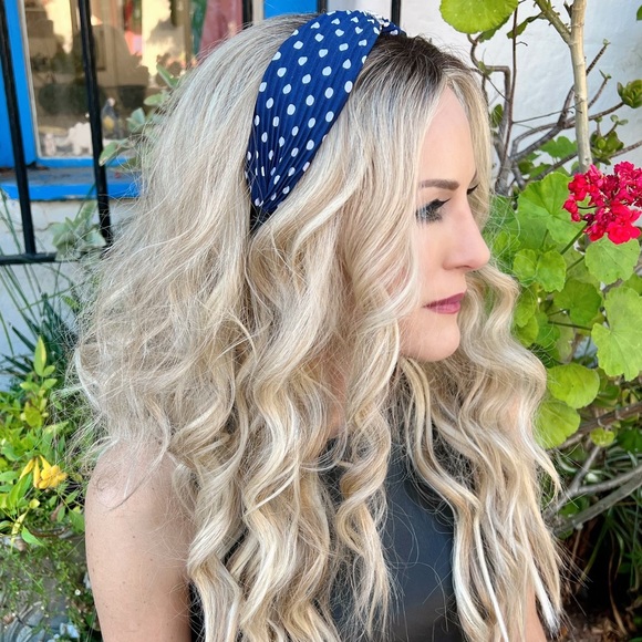 High Heels on the High Road | Accessories | Navy Blue White Polka Dot ...